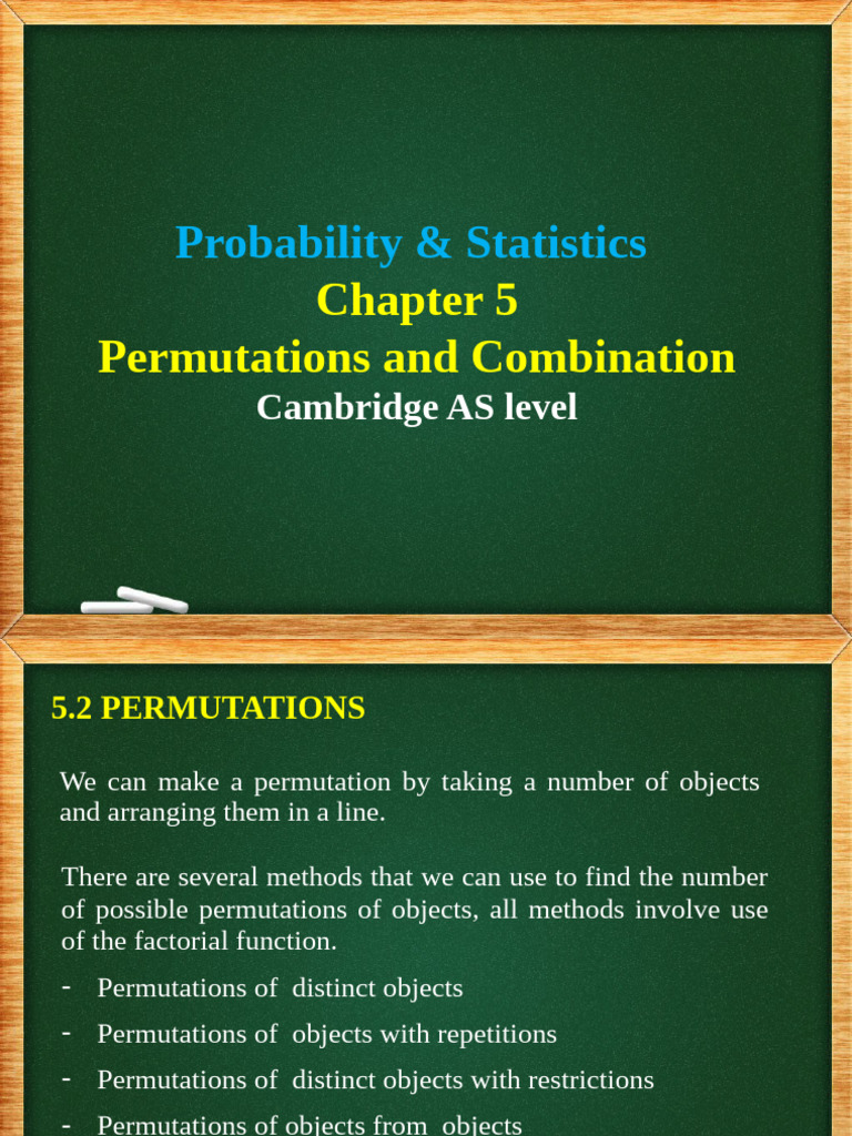 CH5.2 Permutation of N Distict Objects | PDF