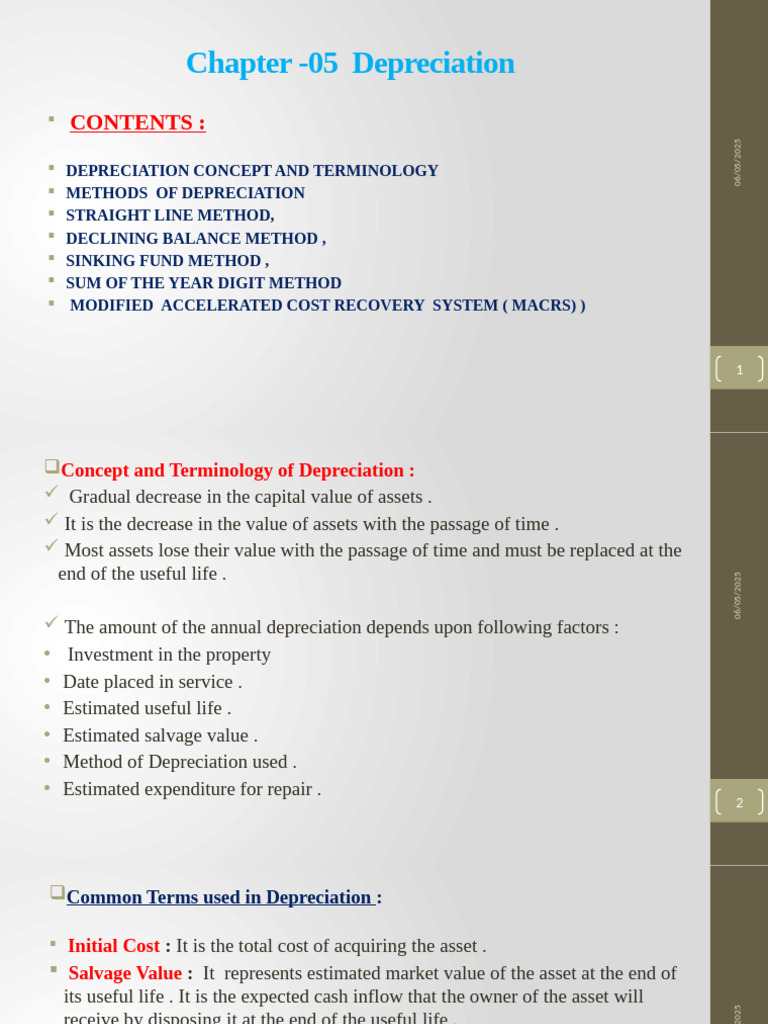 Unit 05 Depreciation | PDF | Depreciation | Book Value