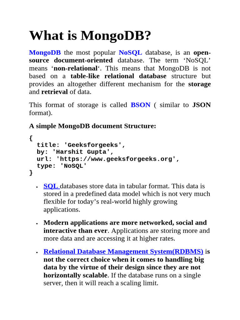 Mongo DB | PDF