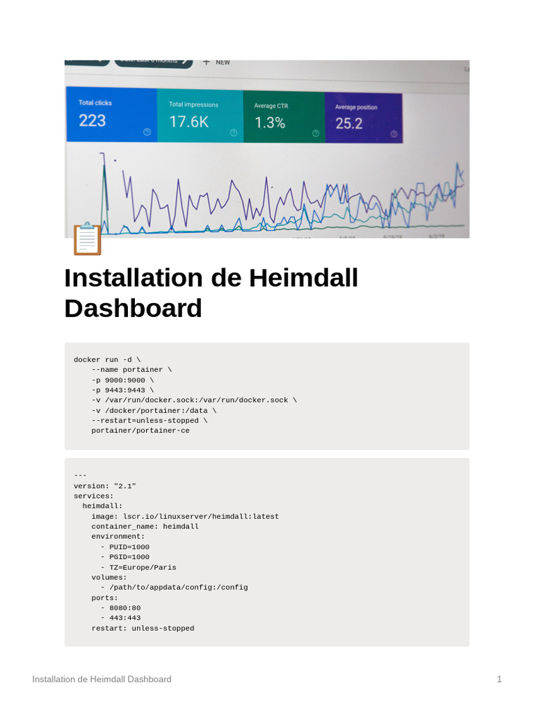 Installation de Heimdall Dashboard | PDF