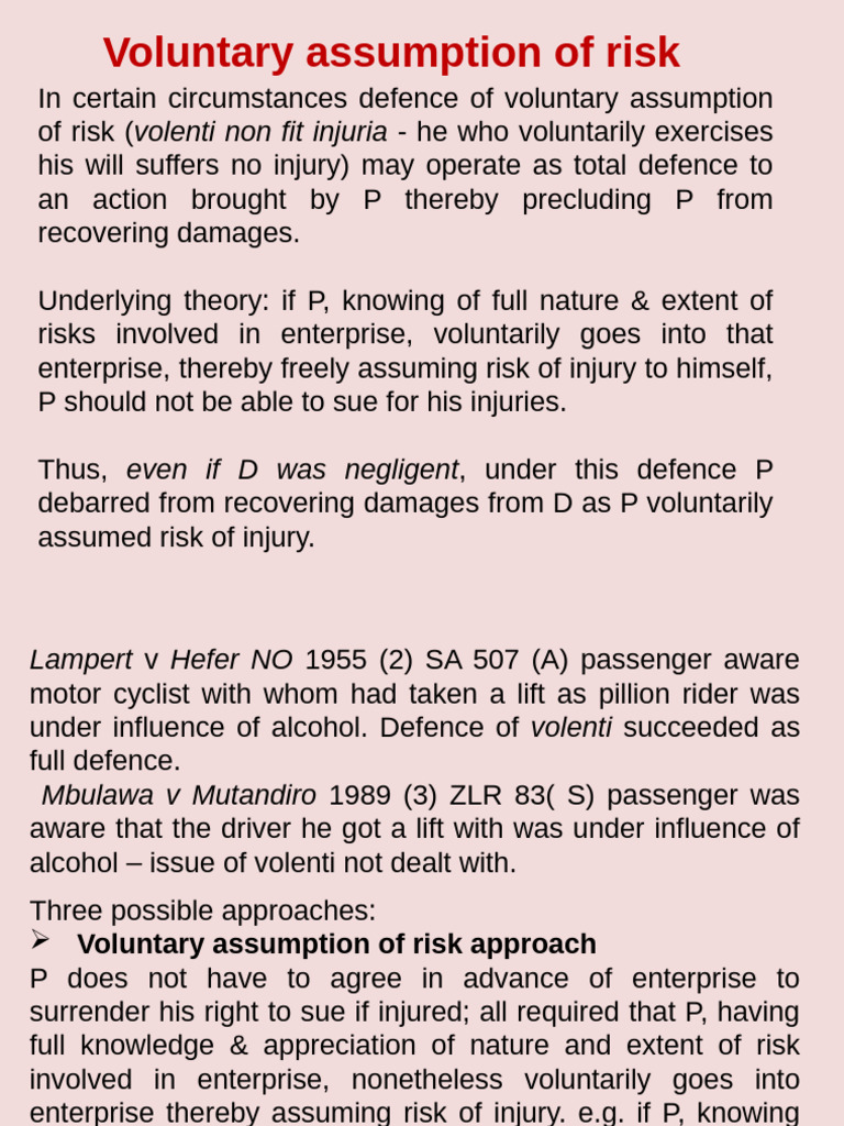 Voluntary Assumption of Risk | PDF | Justice | Crime & Violence