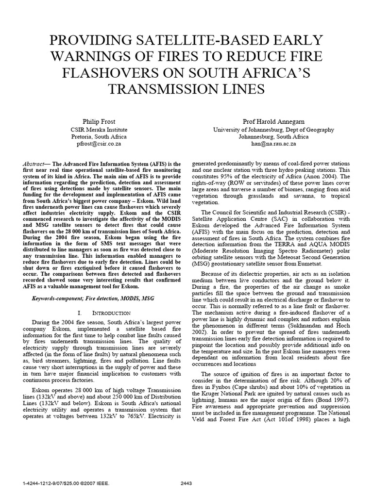 Providing - Satellite - Based - Early - Warnings To Reduce Fire ...