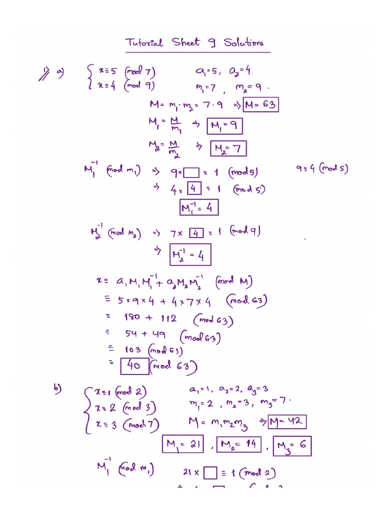 Tutorial 9 Solution | PDF