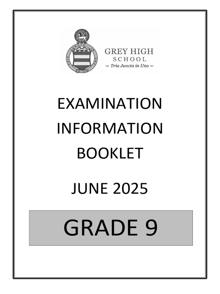 Grade 9 Exam Information Booklet 2025 | PDF | Stress (Biology ...