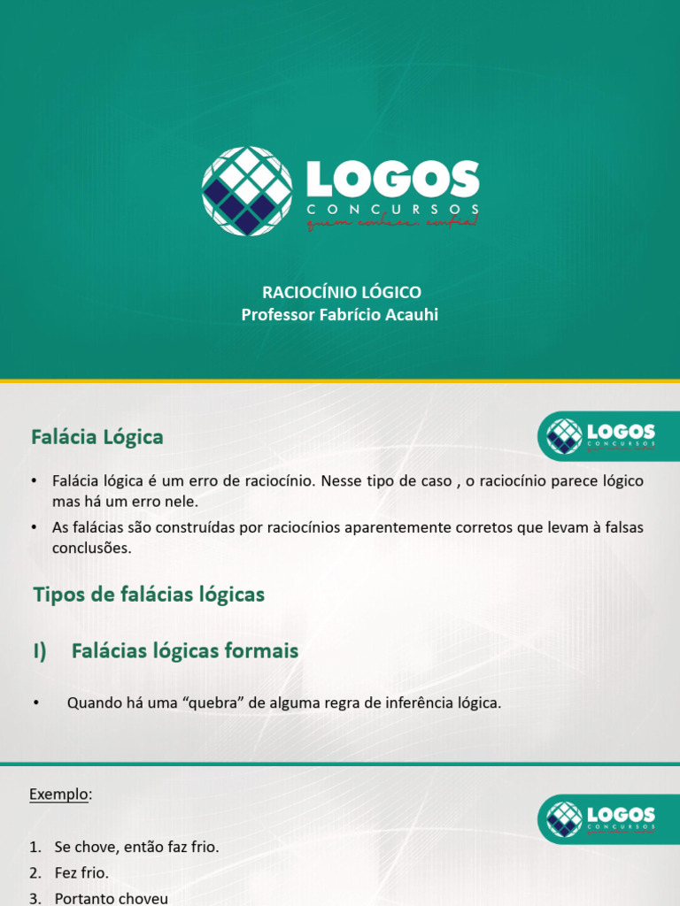 RLM - Falácias Lógicas PDF | PDF | Falácia | Argumento
