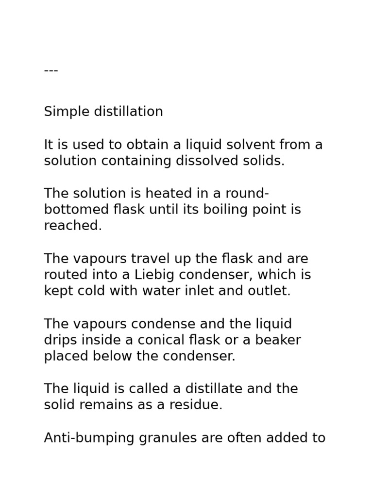 Chemistry Simple Distillation | PDF
