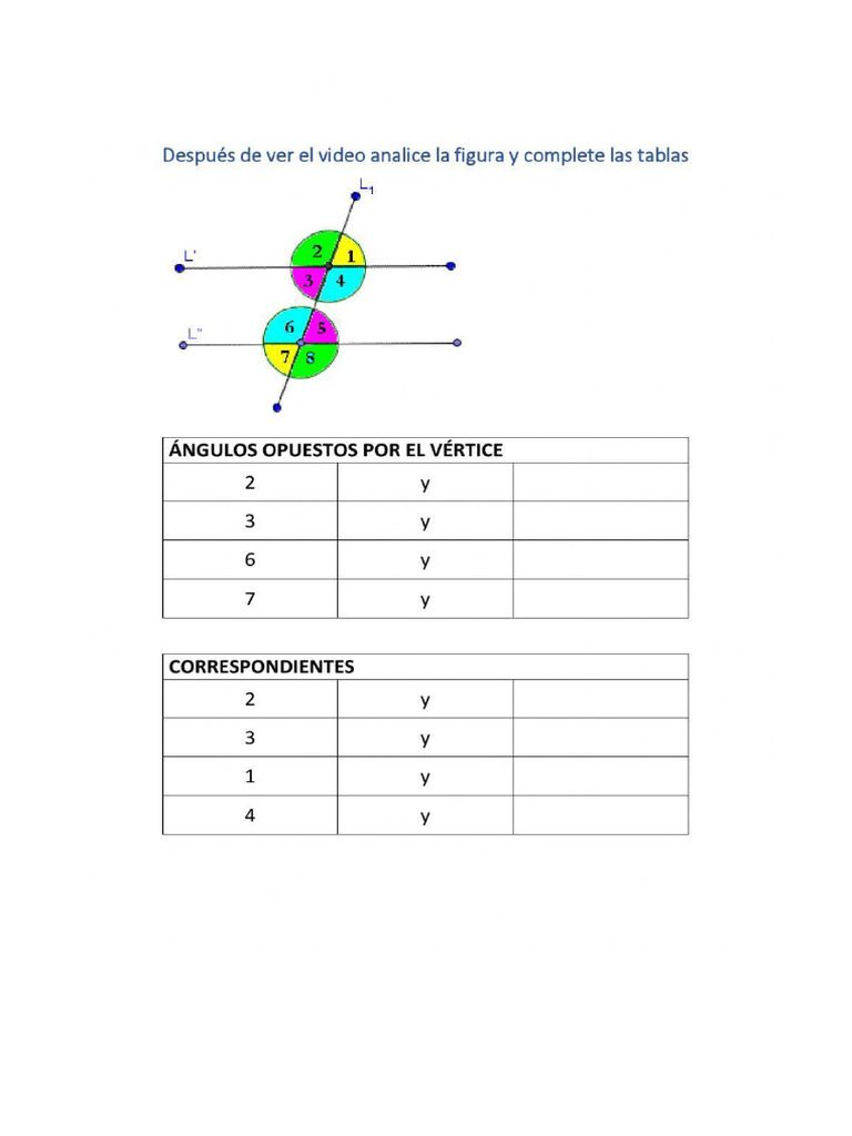 Ángulos Entre Paralelas Cortada Por Una Secante Sexto Geometria | PDF