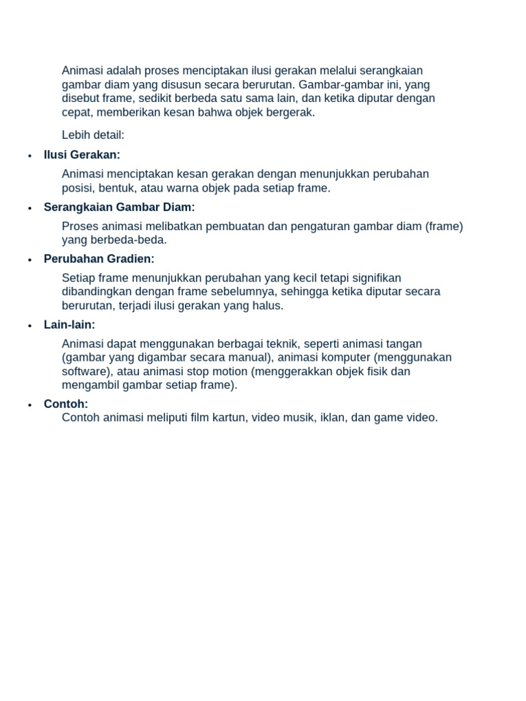 Pengertian dan Proses Animasi | PDF