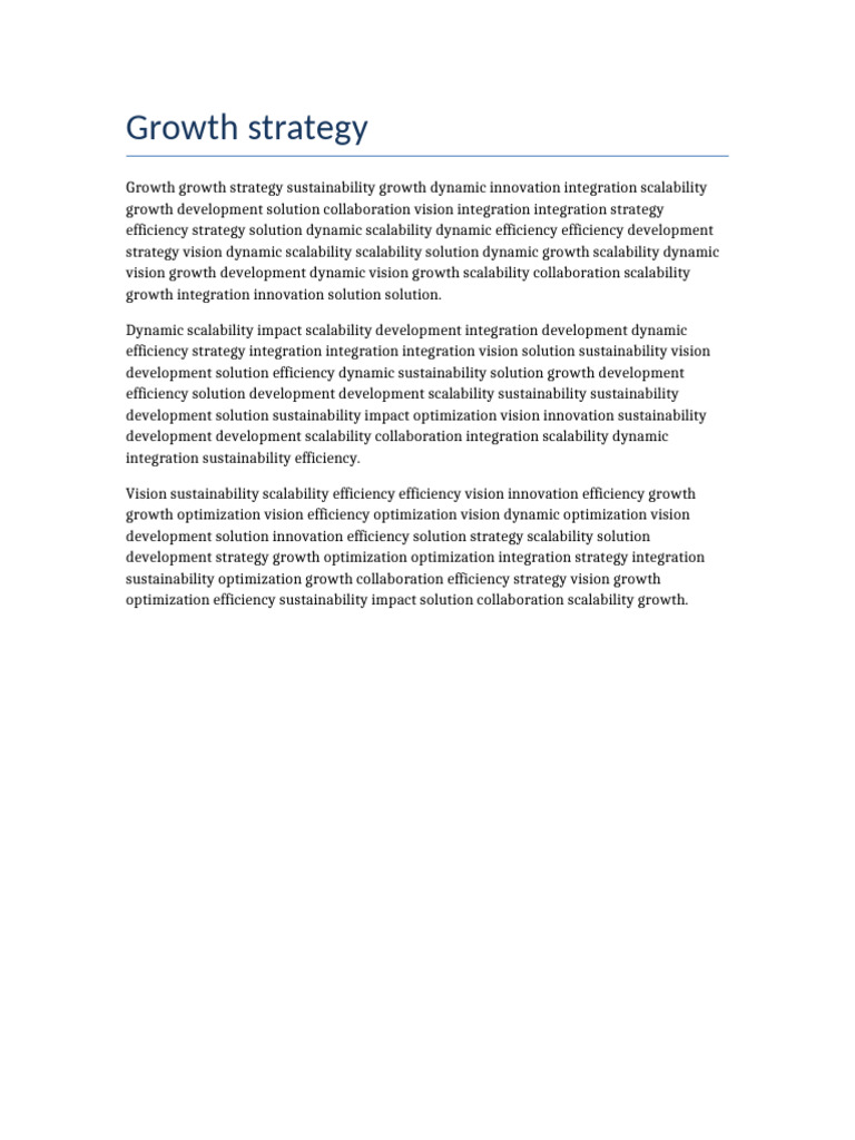 growth strategy | PDF