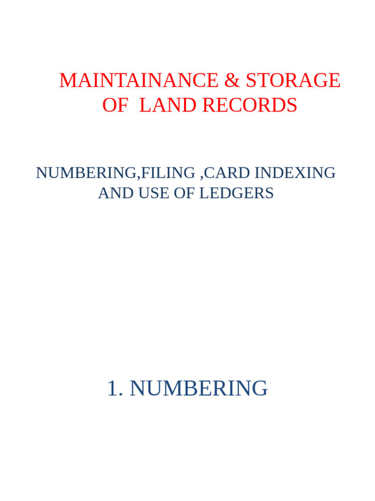 Land Records Maintenance and Storage Guide | PDF | Data | Information
