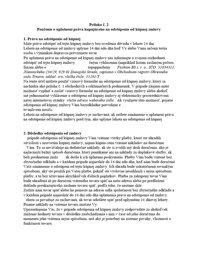 Poucenie o Uplatneni Prava Topup | PDF