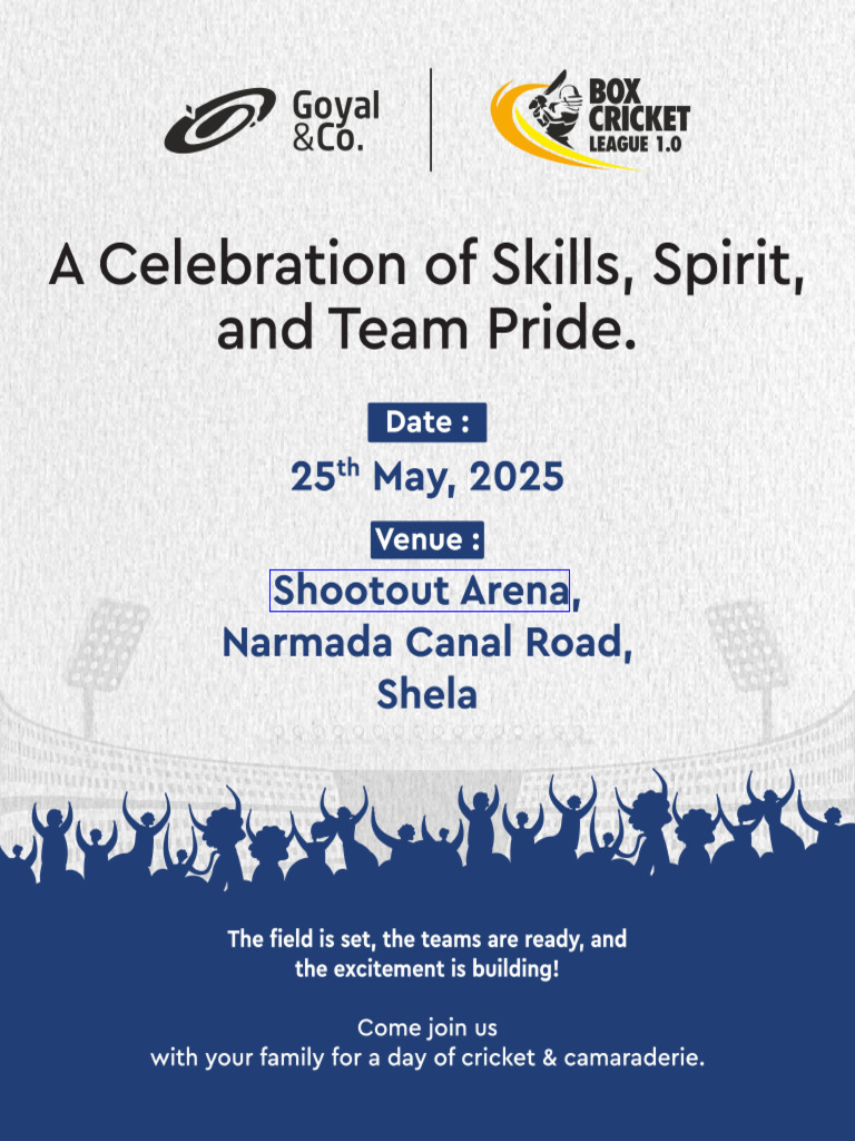 Goyal Box Cricket Invitation-1 | PDF