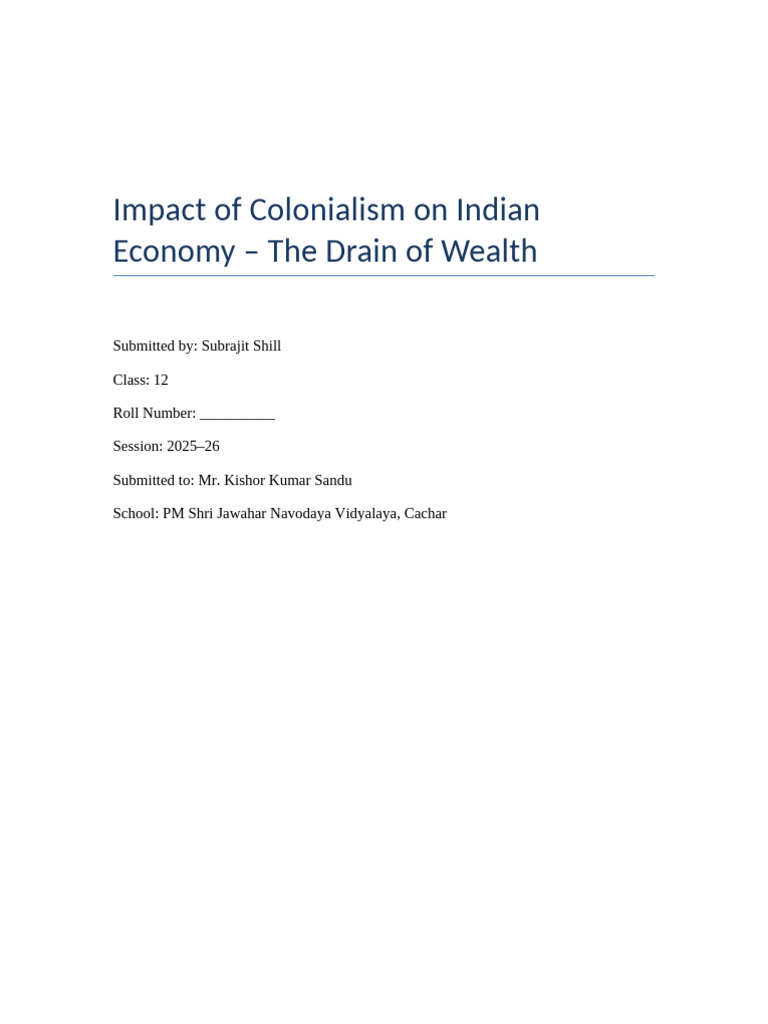 Economic Drain in Colonial India | PDF | Economies