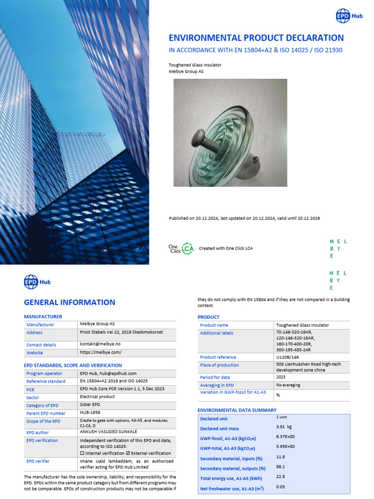 Epd - Hub 2523 - 2025 06 03 | PDF | Life Cycle Assessment | Materials