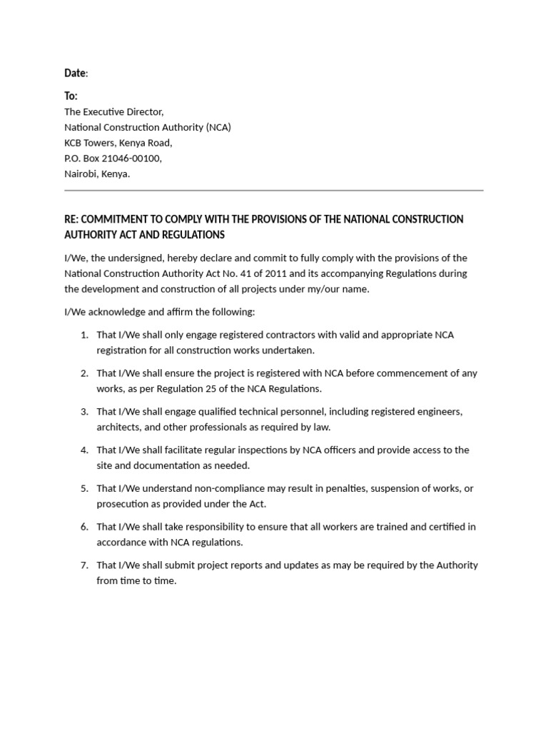 NCA Commitment | PDF