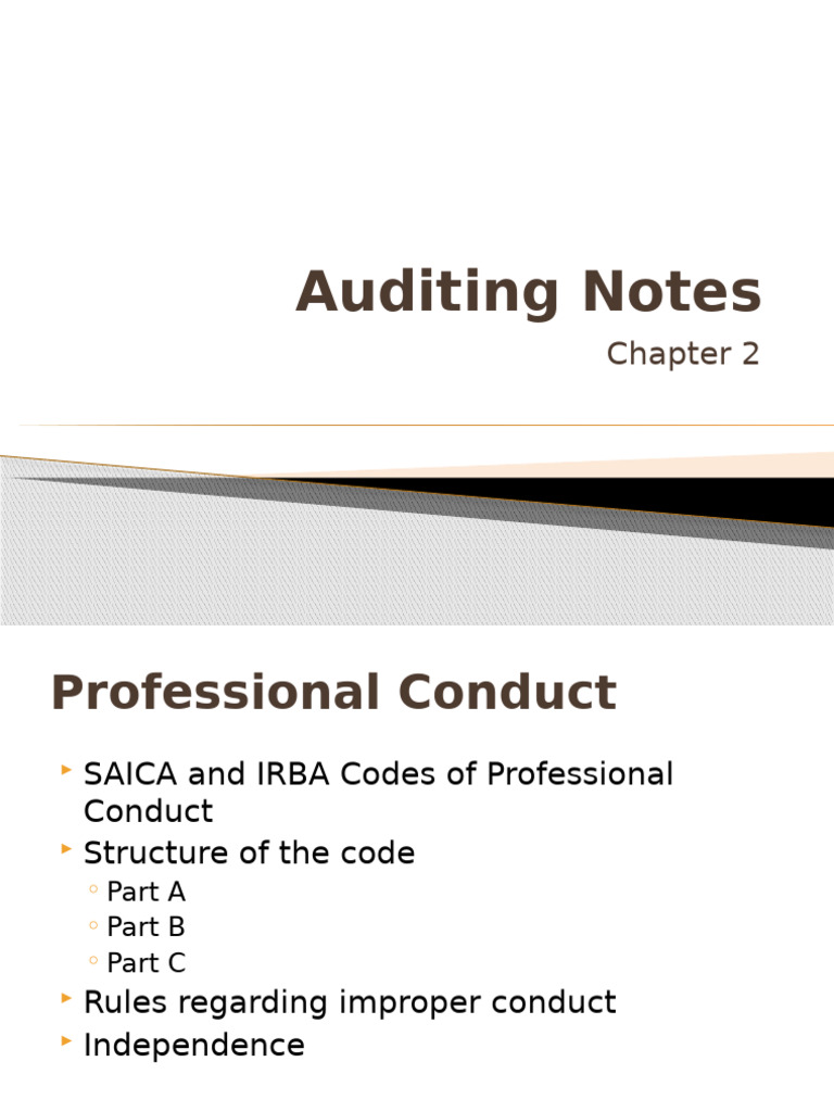 Audit Notes Chapter 2 | PDF | Audit | Conflict Of Interest