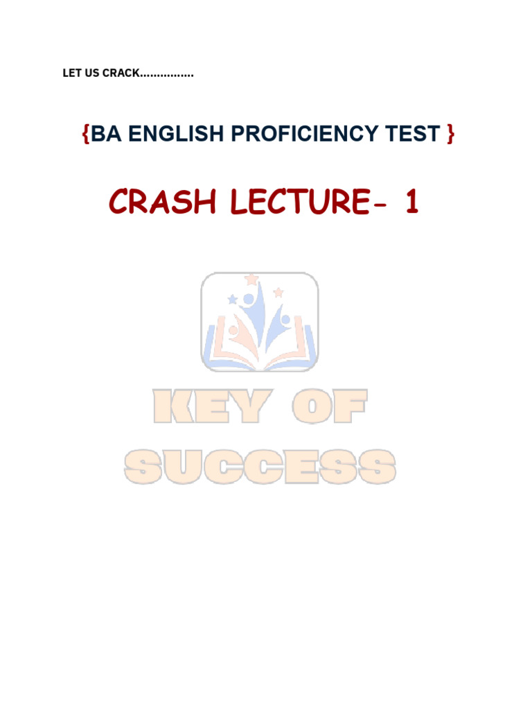 Ba English Proficiency Test Pattern | PDF | Reading Comprehension ...