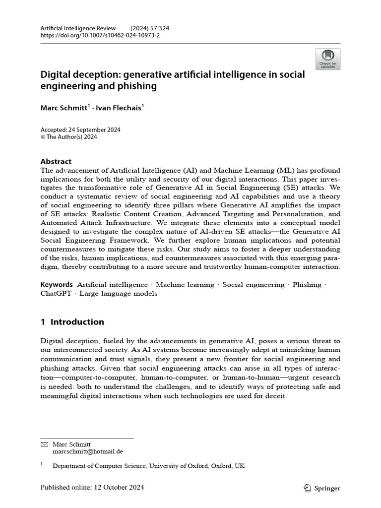 Generative AI in Social Engineering Risks | PDF | Artificial ...