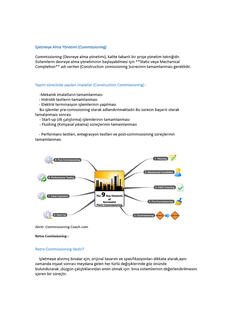 Commi̇ssi̇oni̇ng Süreci̇-Cx | PDF