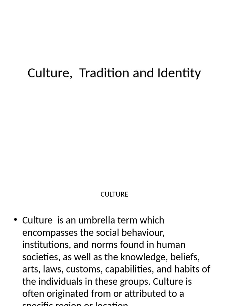 Culture, Tradition and Identity | PDF | Heterosexuality | Identity ...
