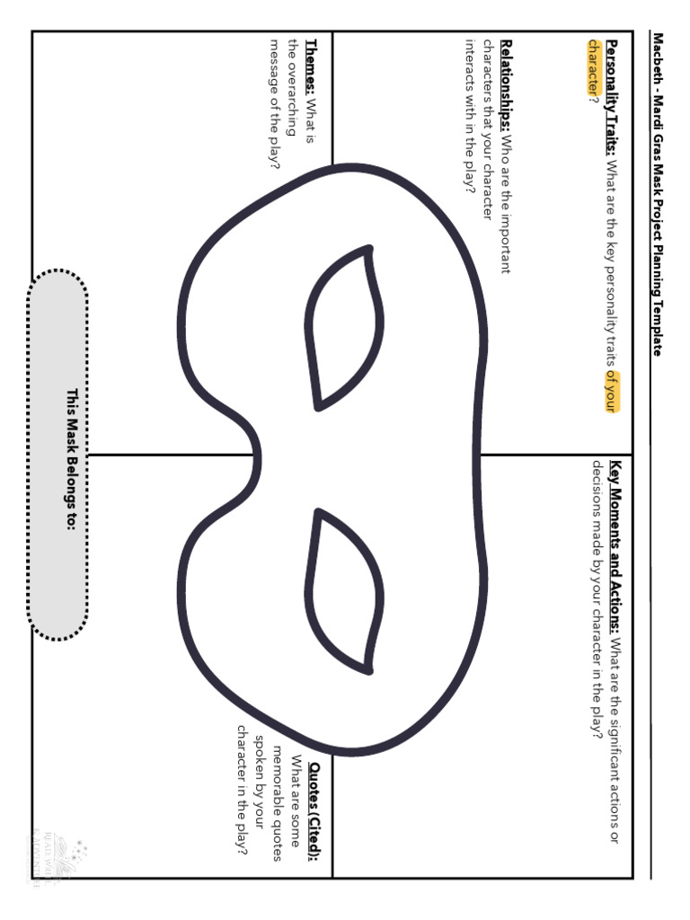 Chantal Reyes Fernandez - Macbeth Mask Template | PDF