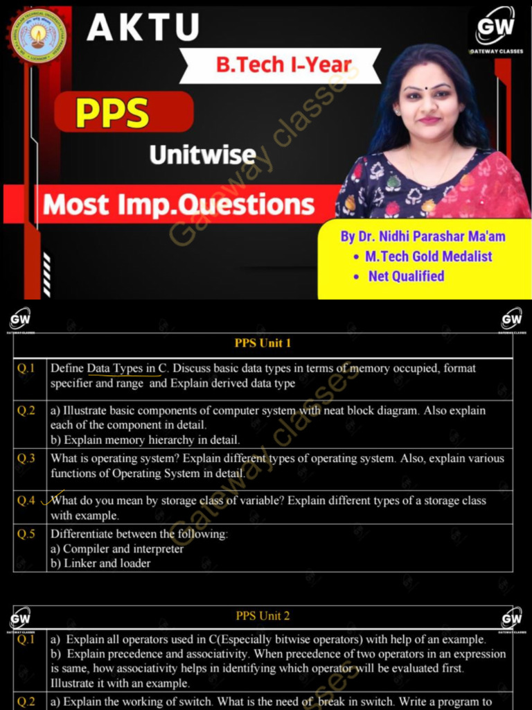 Pps Important Question | PDF