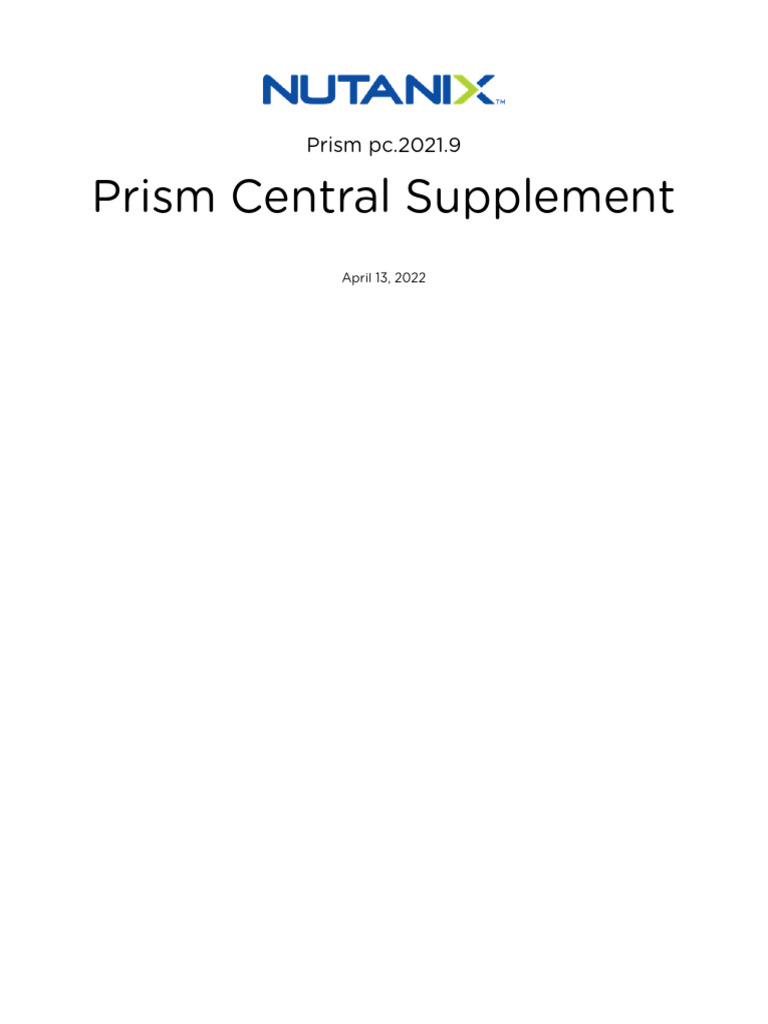 Prism Central Supplement Vpc 2021 9 Pnp | PDF | Port (Computer Networking) | Desktop Virtualization