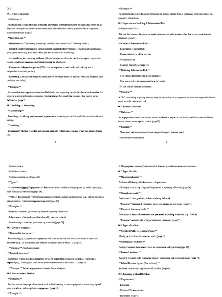Acct4131 Cheat Sheet | PDF | Audit | Auditor's Report