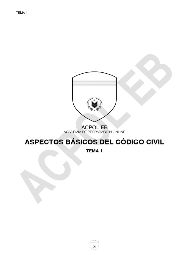 Tema 1 - Aspectos Básicos Del Código Civil | PDF | Justicia | Crimen y violencia