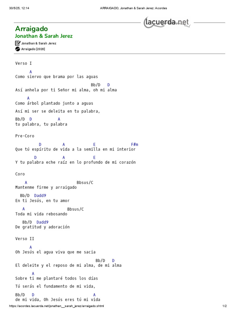 ARRAIGADO, Jonathan & Sarah Jerez_ Acordes | PDF