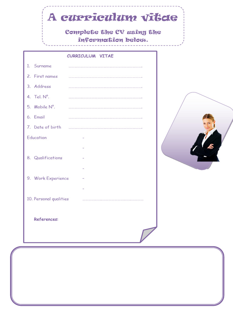 Curriculum Vitae Fun Activities Games 25065 | PDF