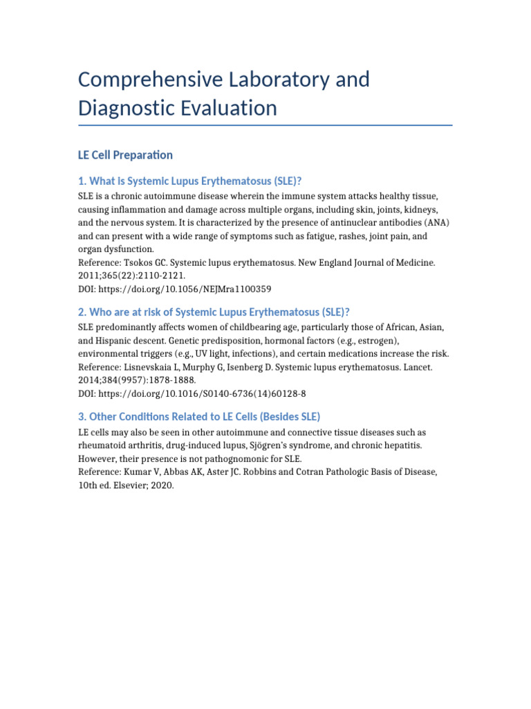 Comprehensive Lab And Diagnostic Evaluation Pdf