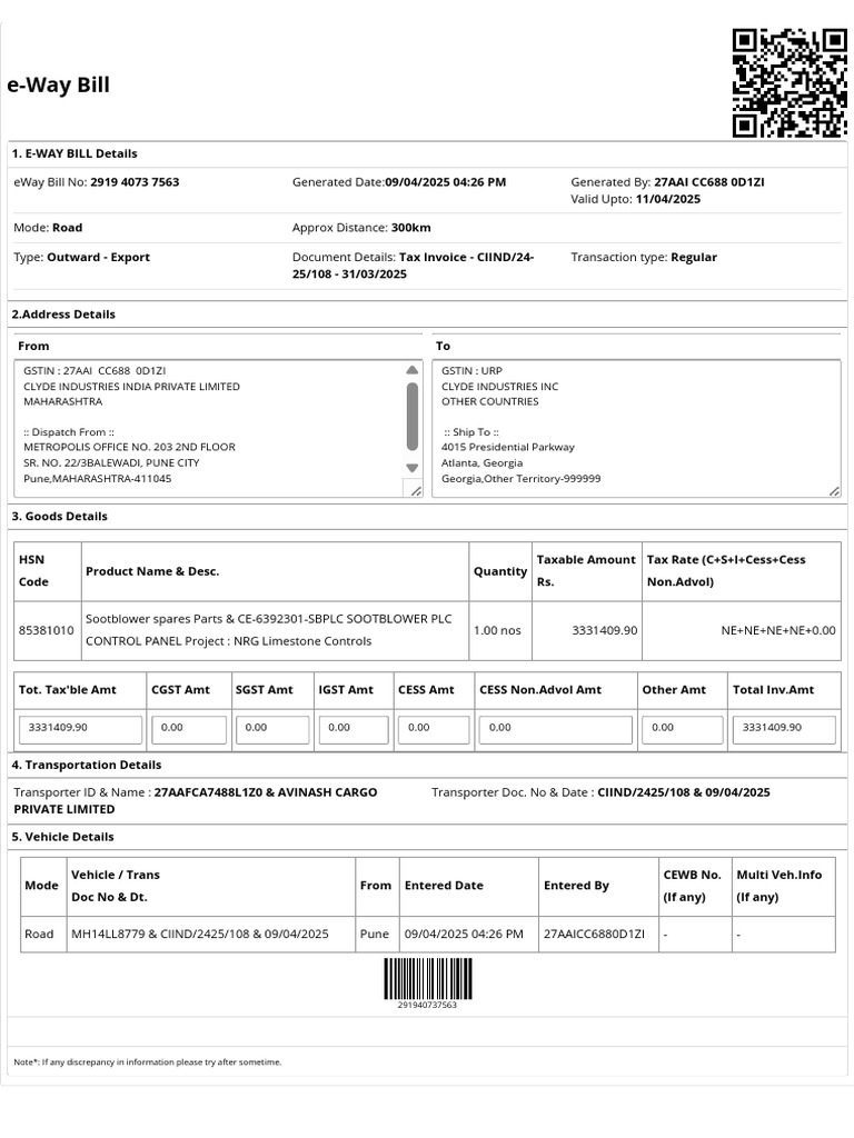 E-WAY BILL SYSTEM - 108 Clyde | PDF | Taxation | Payments