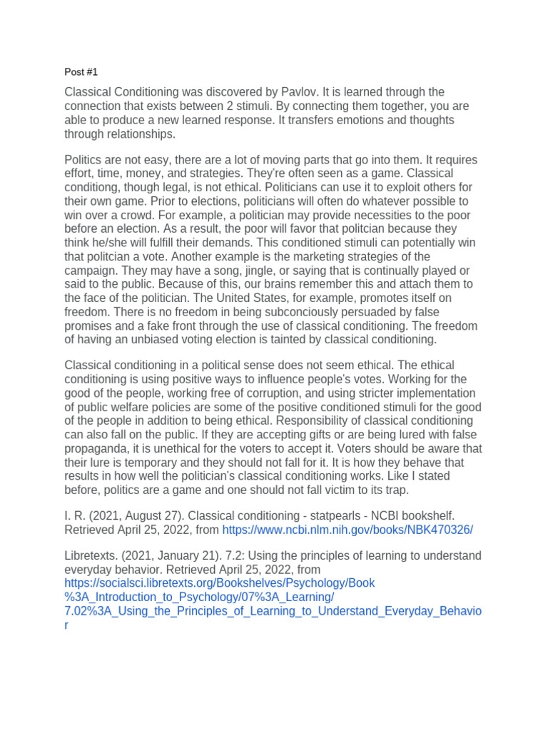 Learning and Experiences | PDF | Classical Conditioning | Thought