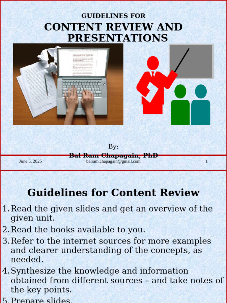 Guidelines For Content Review and Presentation - 2022 - CDM - C | PDF | Learning | Cognition