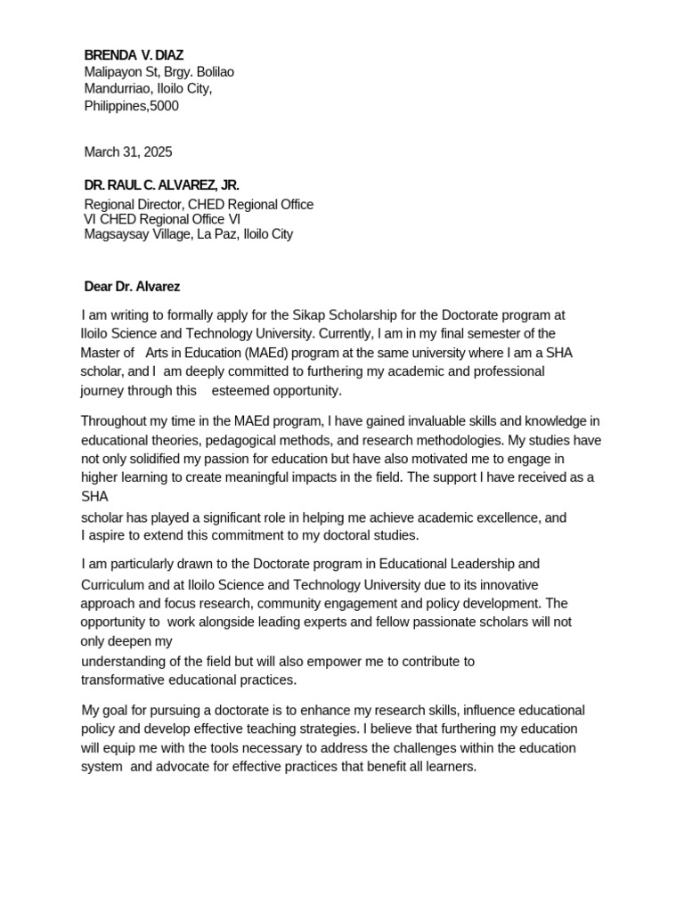 BRENDA v. DIAZ Schorship Application | PDF | Behavior Modification | Education Theory