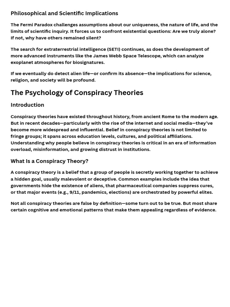 The Fermi Paradox and The Search For Extraterrestrial Life | PDF