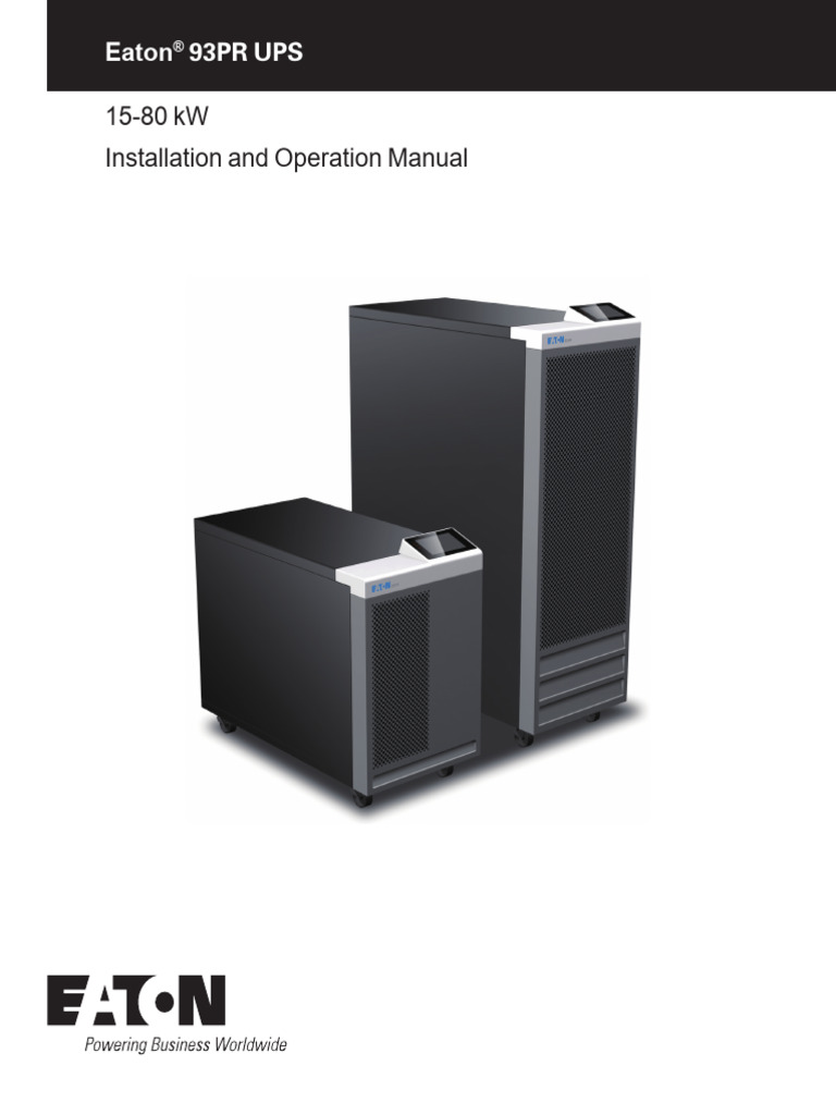 Eaton 93PR-T 15-80kVA User Manual EN 2022 | PDF | Legal Liability | License