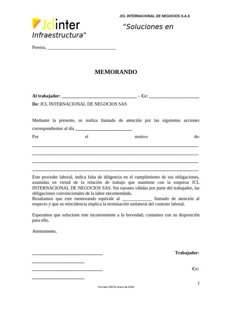 Formato de Memorando | PDF
