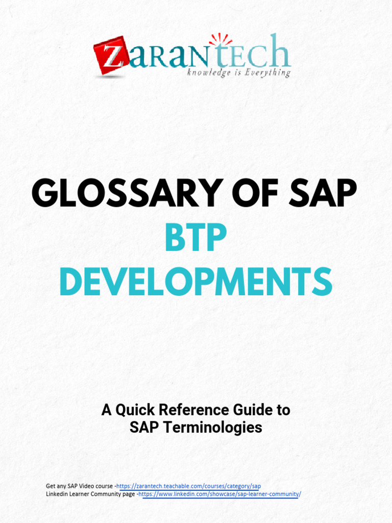 Glossary of SAP BTP Developments | PDF | Cloud Computing | Platform As A Service