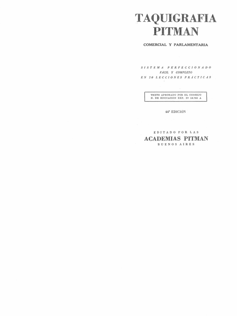 Taquigrafía Pitman Adapt Al Castellano Pdf Taquigrafía Fonética