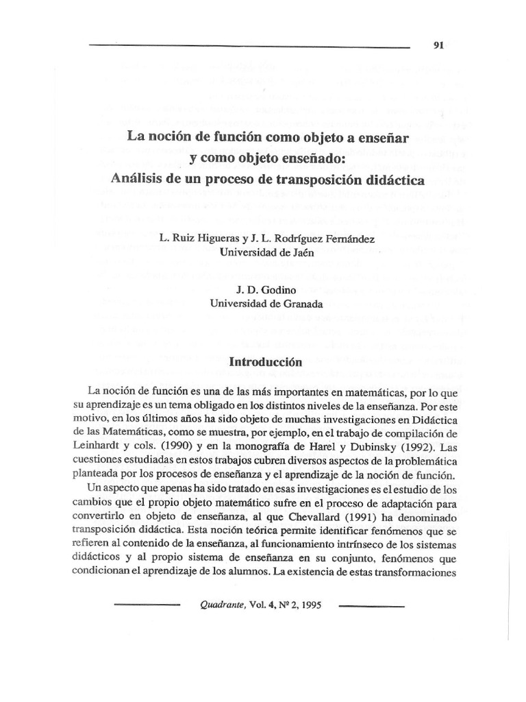 Ruiz Higueras. La Noción de Función Como Objeto A Enseñar y Como Objeto ...