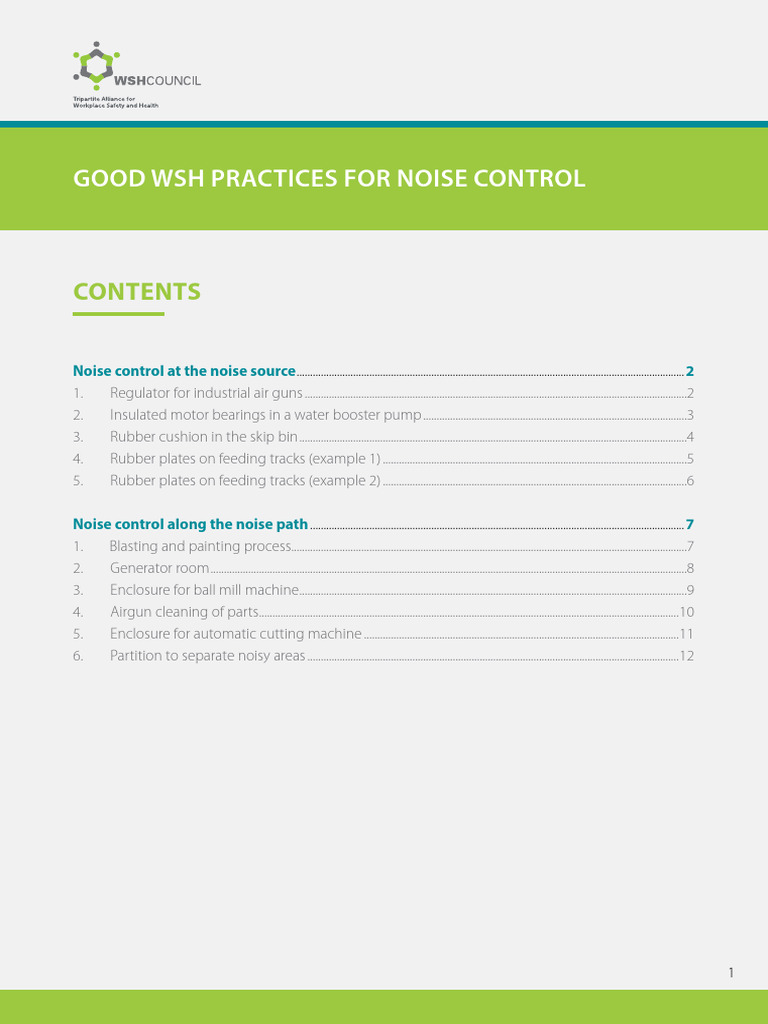 Good WSH Practices For Noise Control | PDF | Noise | Mechanical Engineering