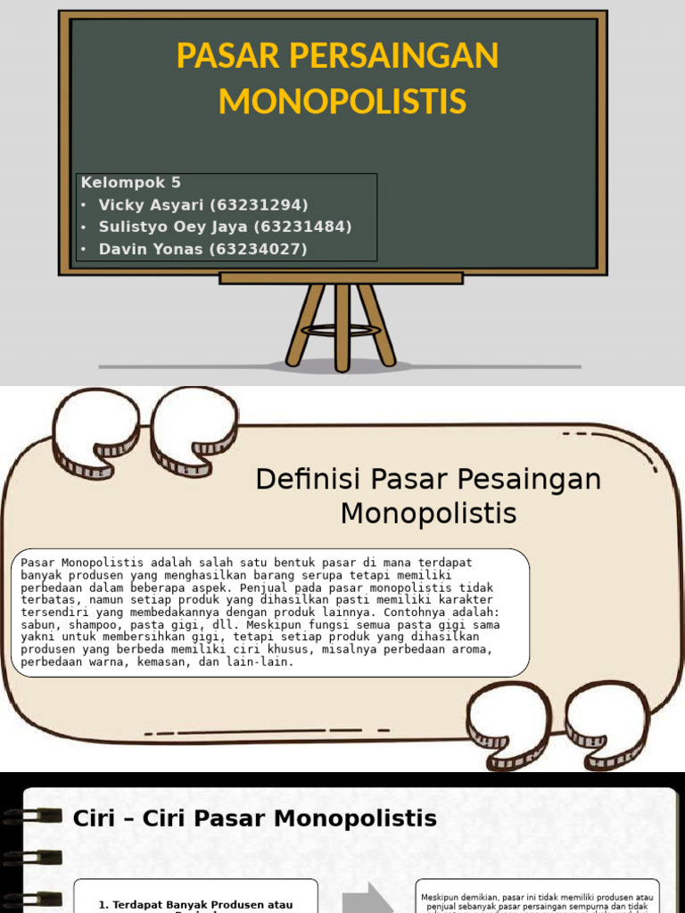 Karakteristik Pasar Persaingan Monopolistis | PDF