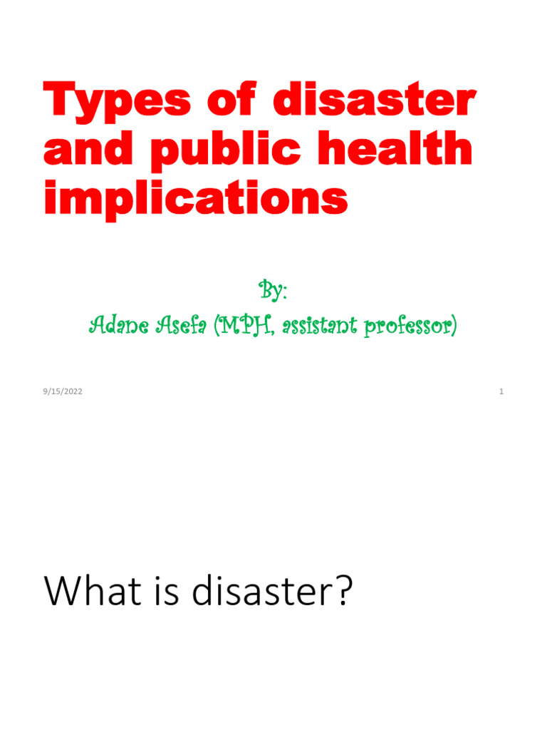 1.types of Disaster and Public Health Implications | PDF | Tropical ...