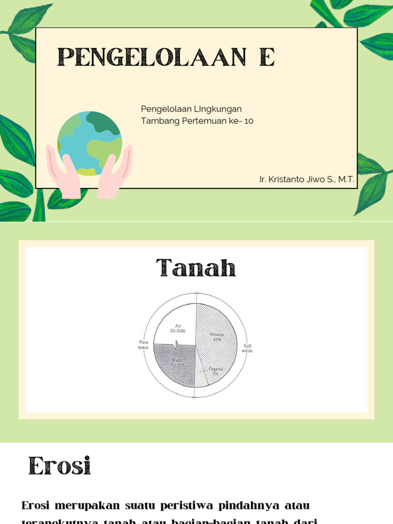 Pengelolaan Erosi dan Erodibilitas Tanah | PDF