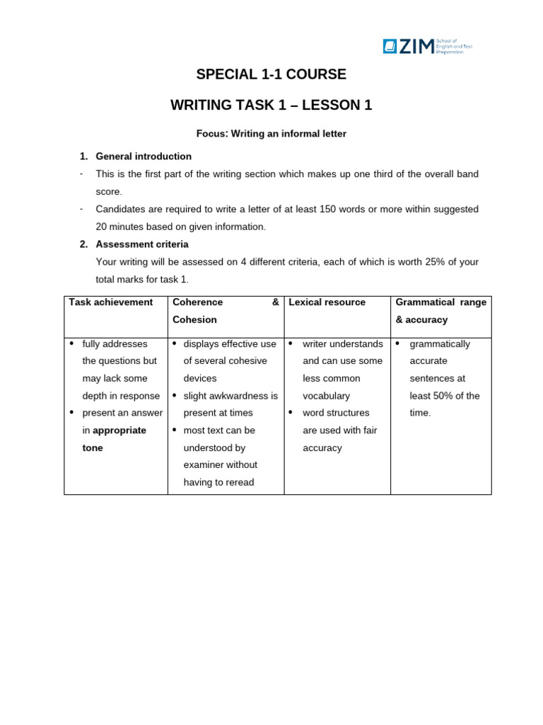 Writing Task 1 Lesson 1 | PDF | Linguistics | Human Communication