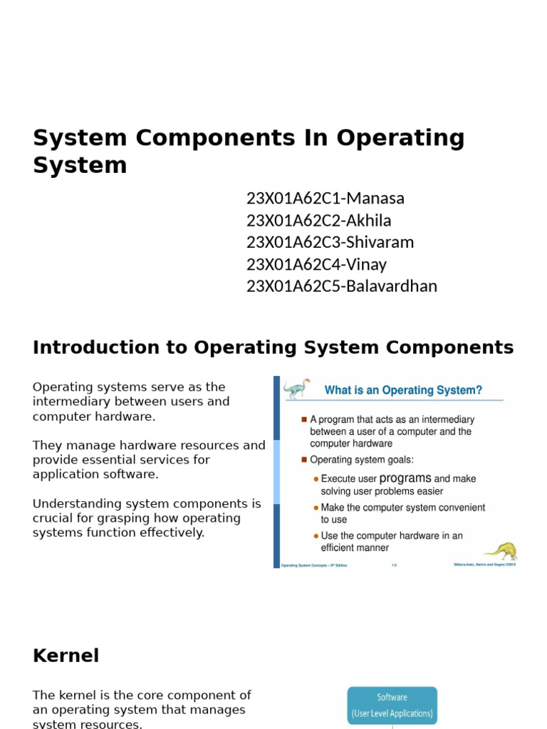 System Components in Operating System | PDF | Operating System ...