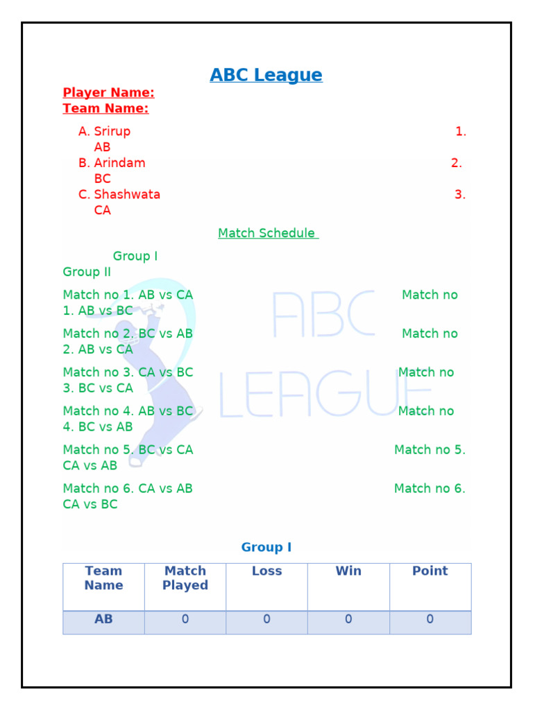 ABC League | PDF