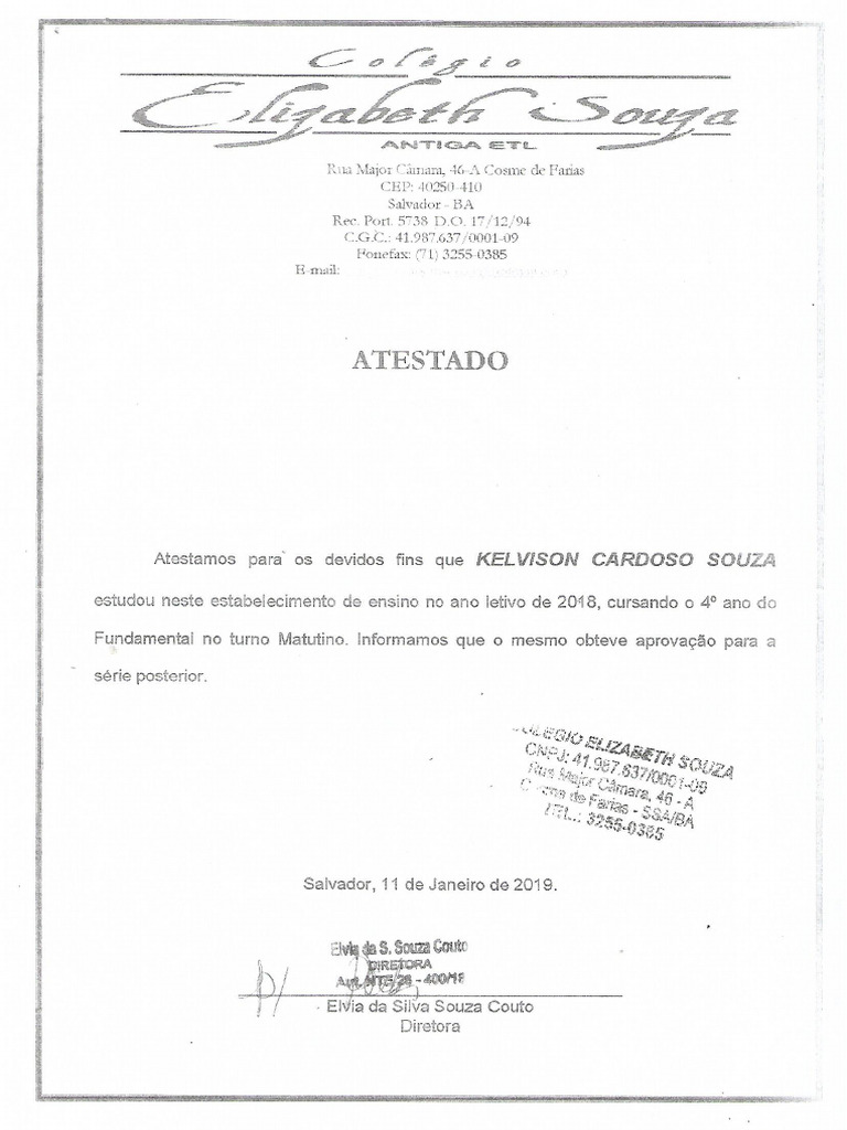 ATESTADO ESCOLAR | PDF